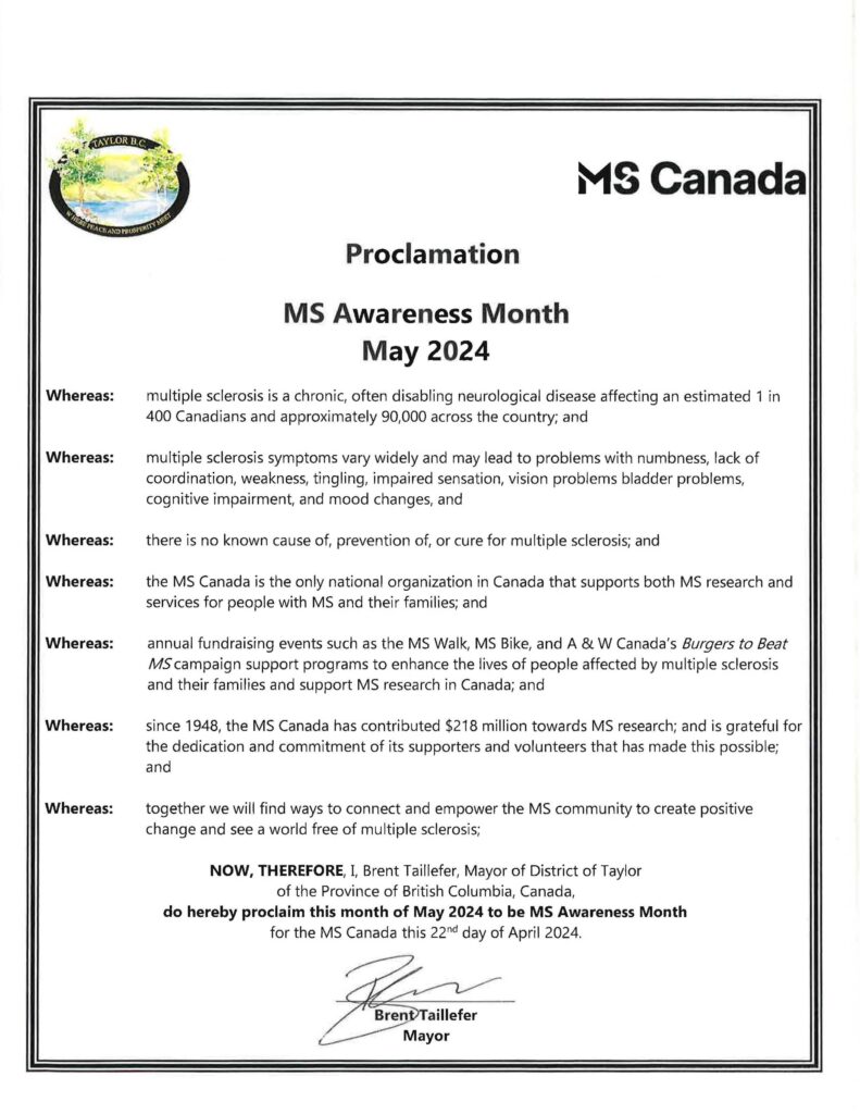 May 2024 MS AWARENESS MONTH - Welcome to the District of Taylor
